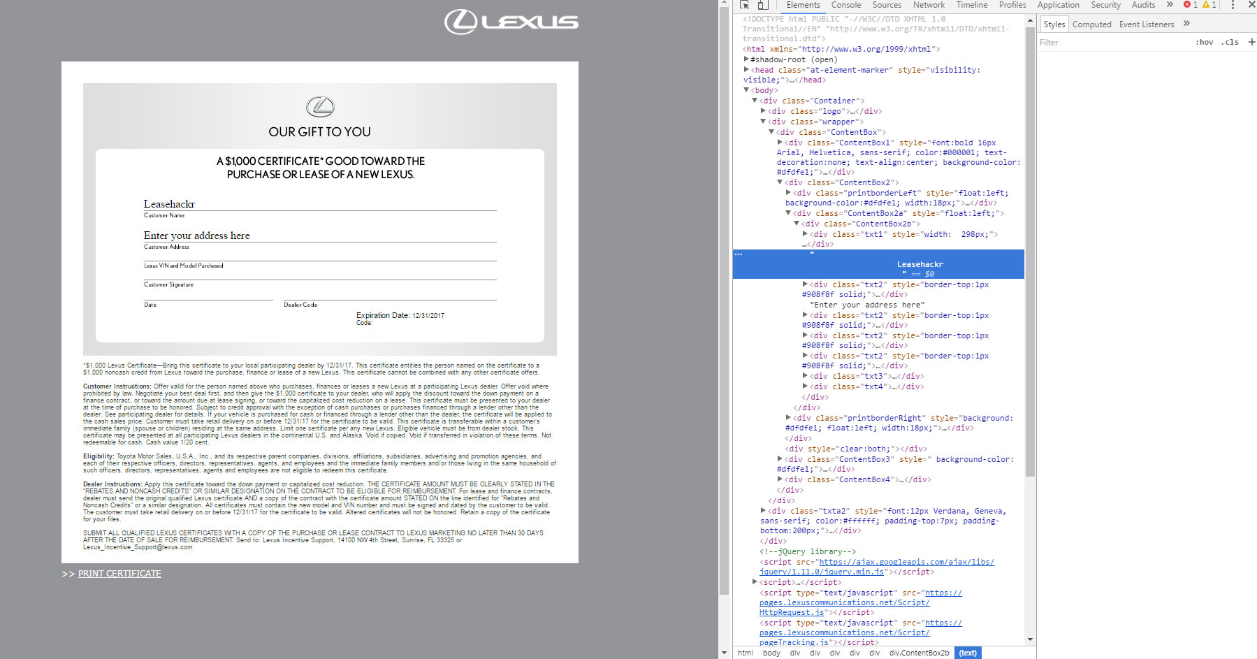 $1000 Lexus Bonus Certificate - Open to All - POST YOUR MAY LEXUS DEAL ...